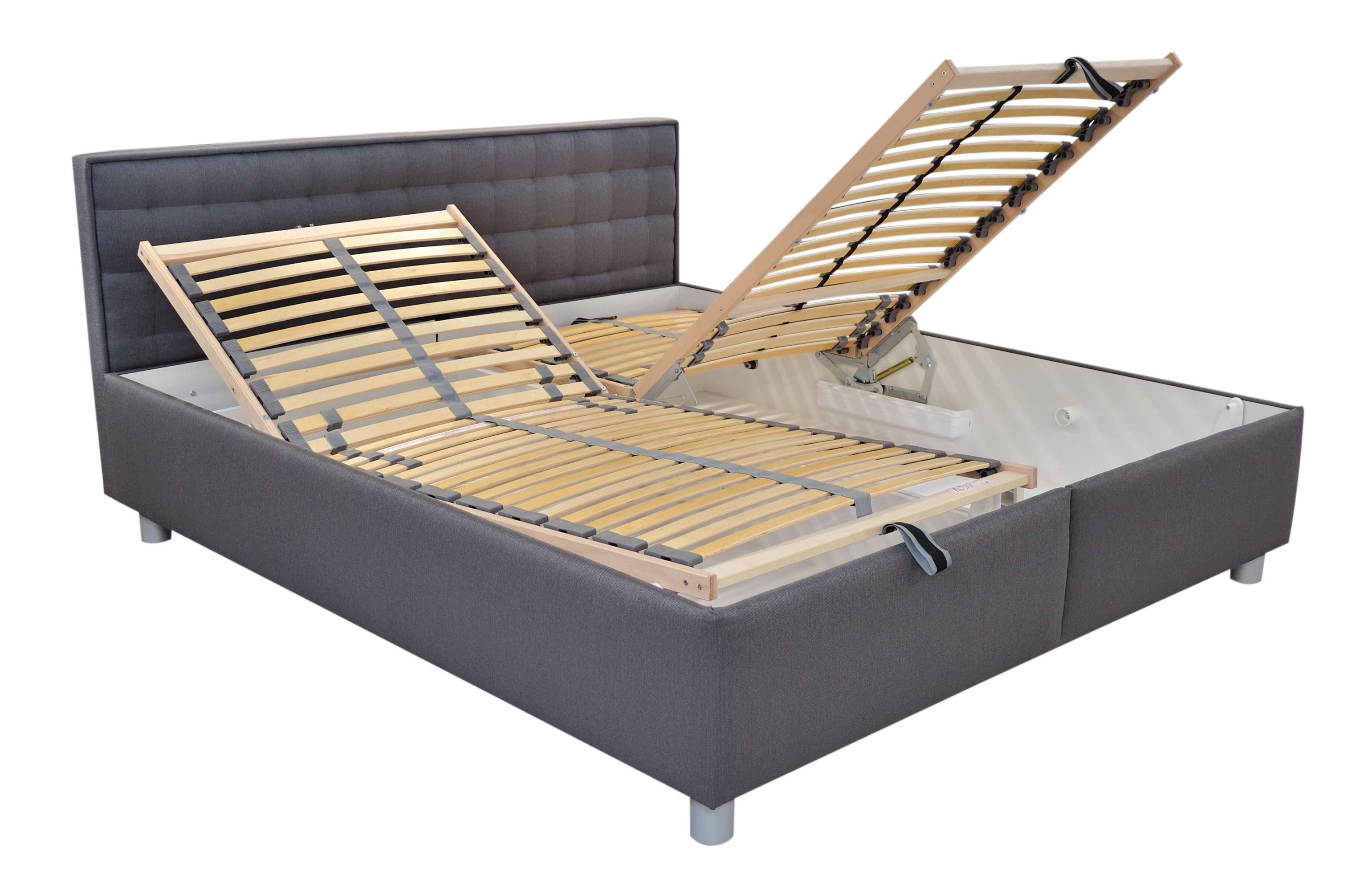 Manželská postel 160 cm Blanár Bobby (s roštem a matracemi) (šedá ...