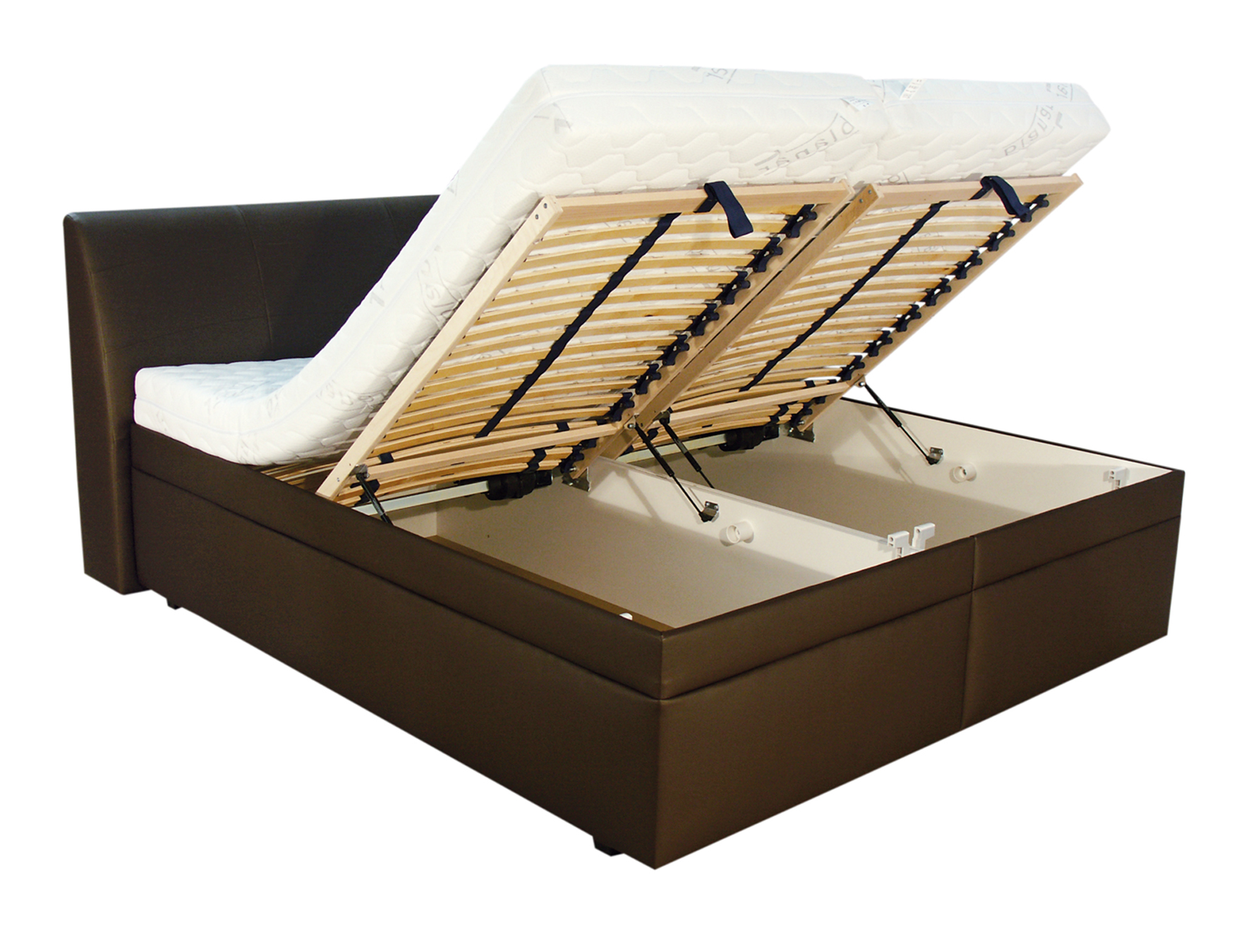 Manželská postel 180 cm Blanář Merkur (bílá) (s rošty a matracemi Ivana ...