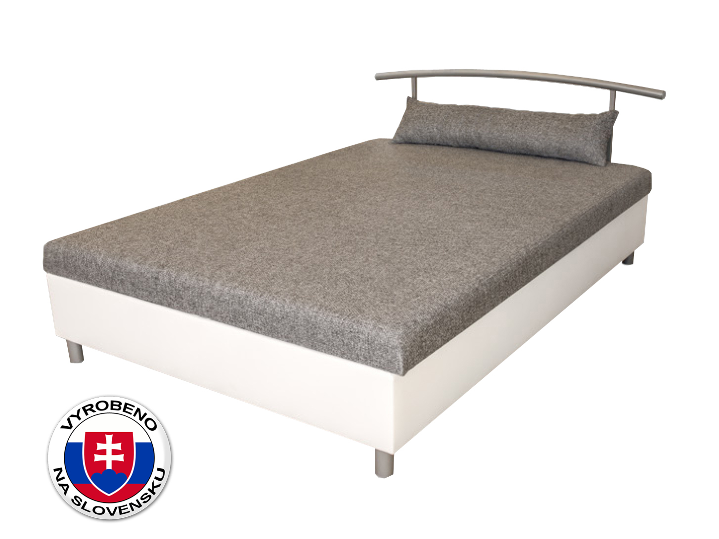 Manželská postel 140 cm Benab Elsona 140 šedá + bílá (+ rošty, matrace ...