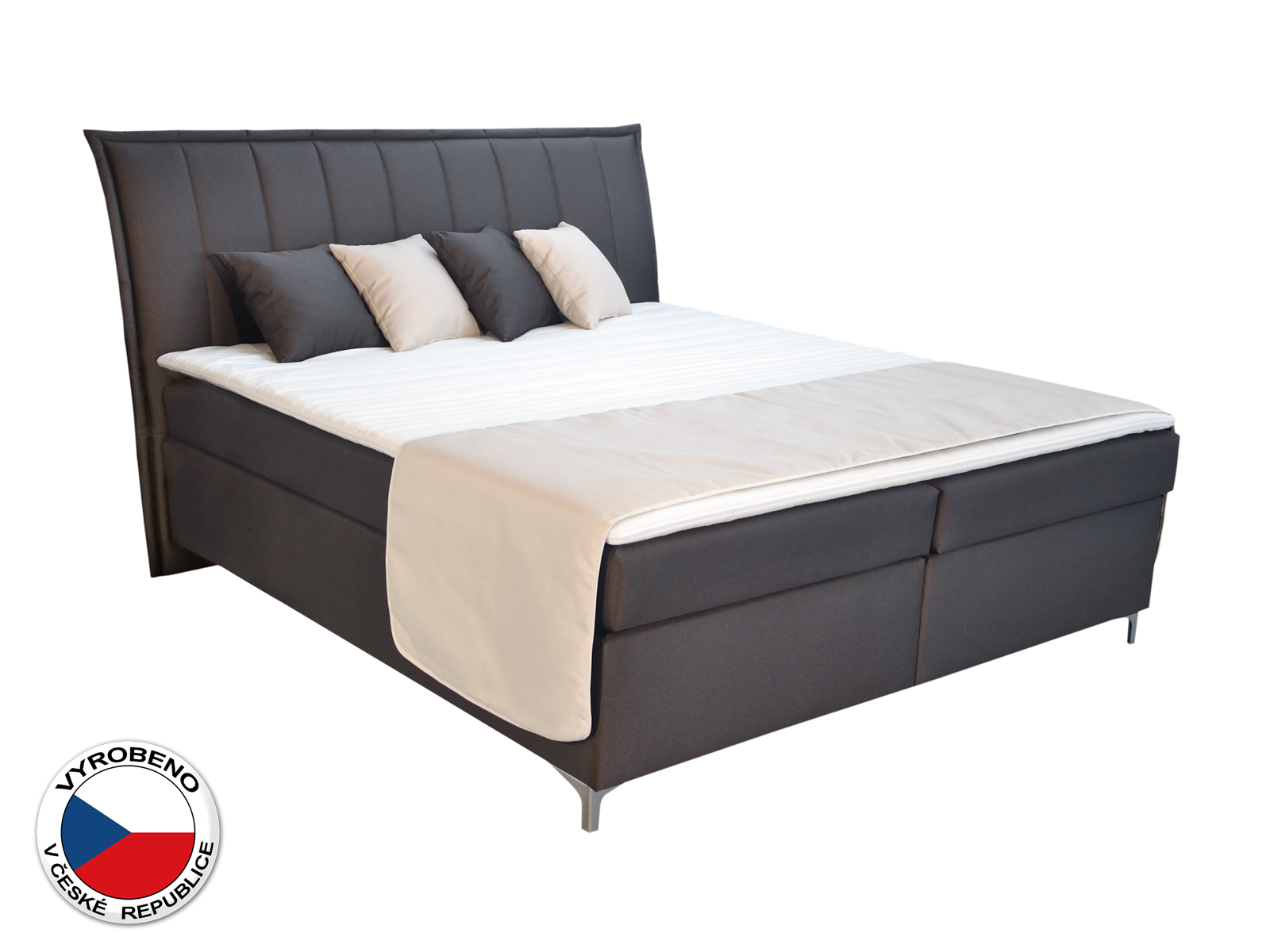 Manželská postel Boxspring 160 cm Blanár Colorado (hnědá) (s matracemi ...