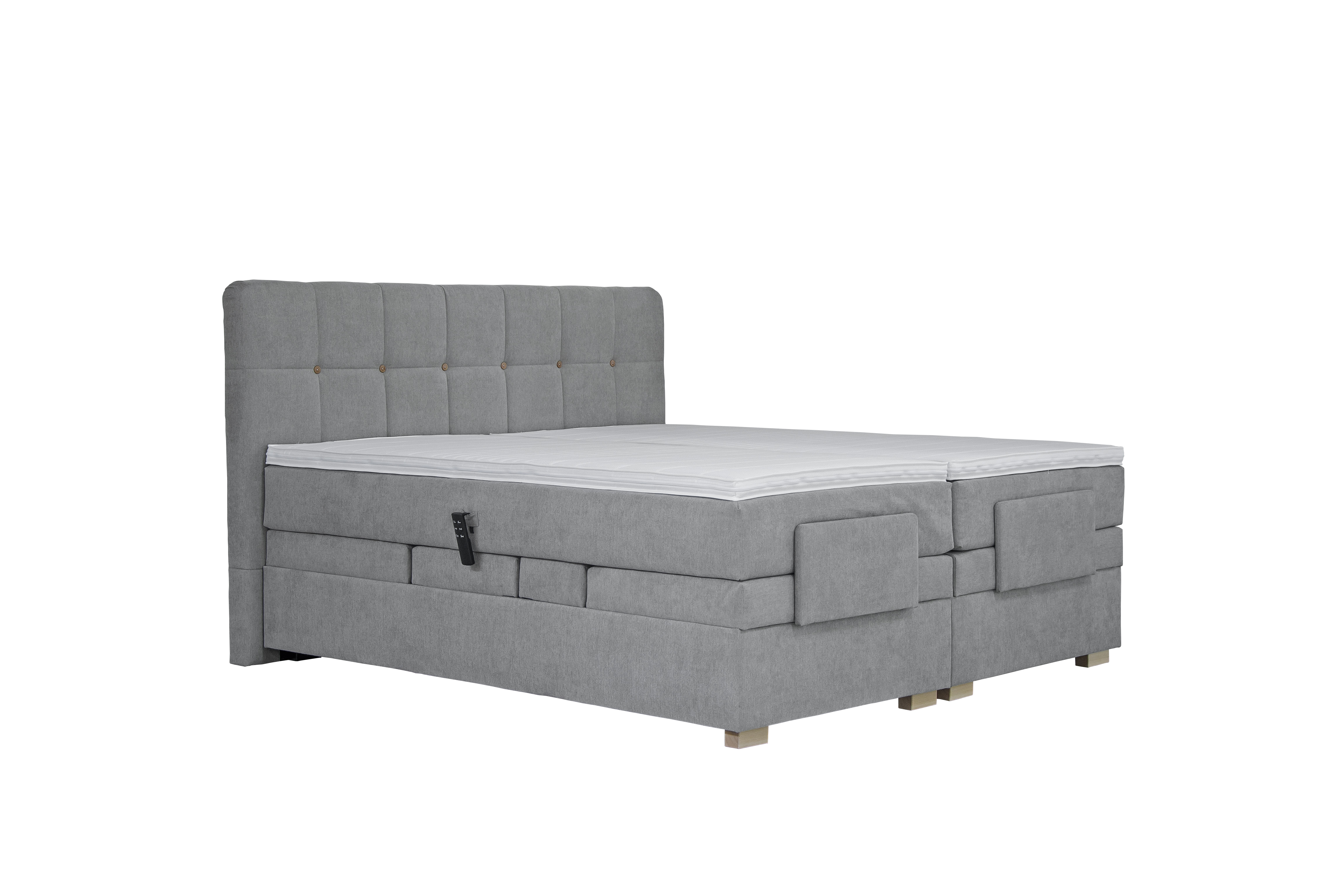 Manželská postel Boxspring 180 cm Blanář Samara (šedá) (s matracemi) *2 ...