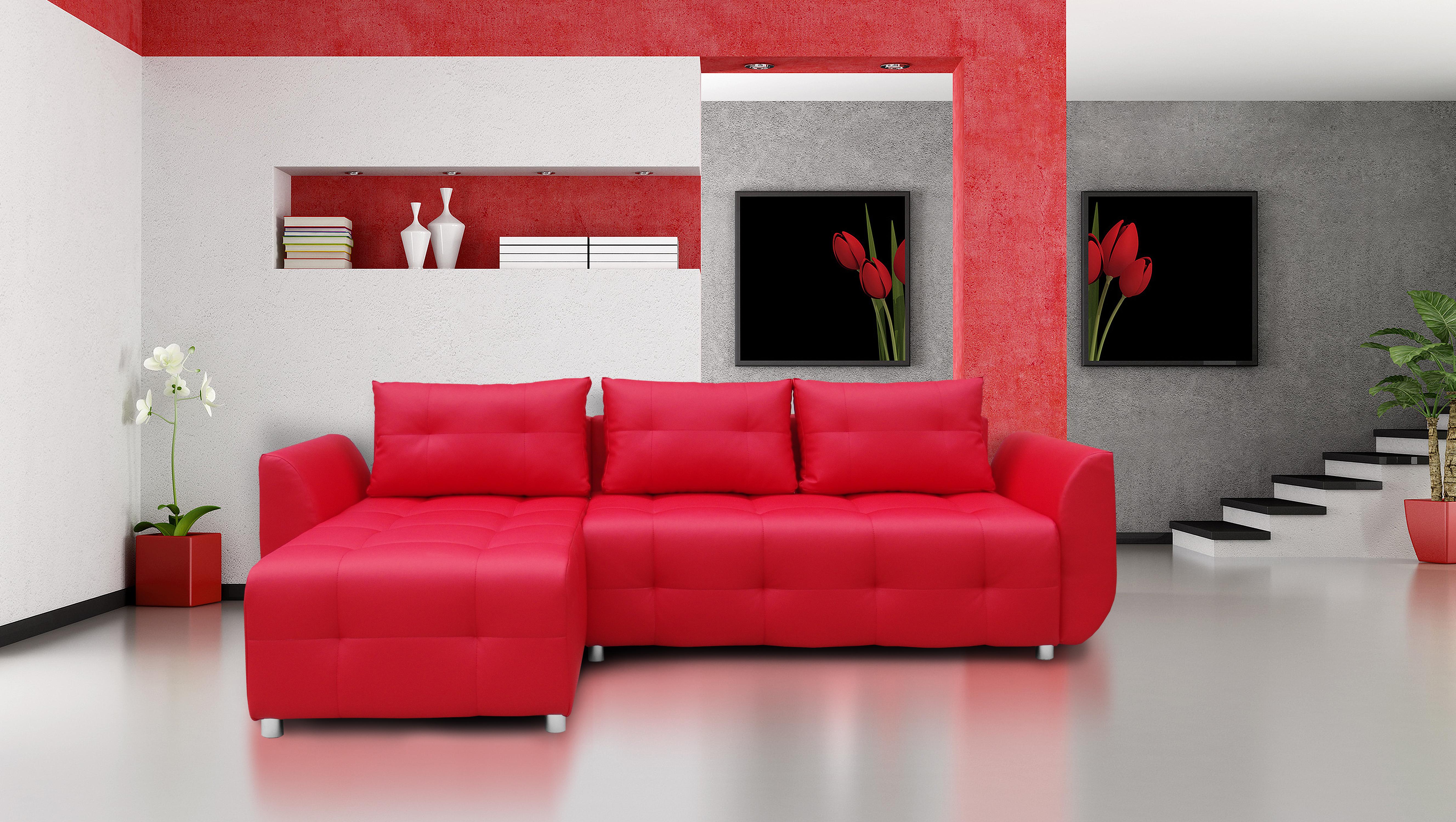 Rohová sedací souprava Brayton (červená) | HezkyNabytek