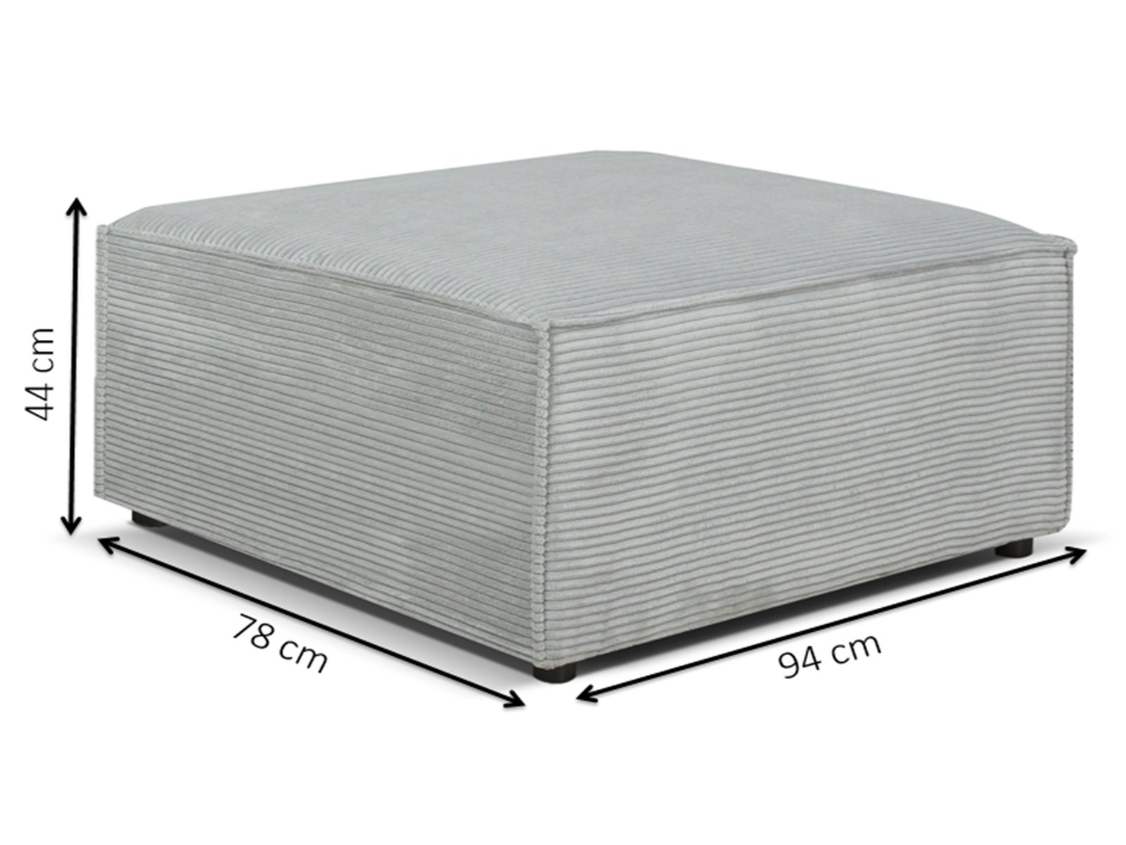 Modul sedačky (taburet) Cuboid (sivá) | HezkyNabytek