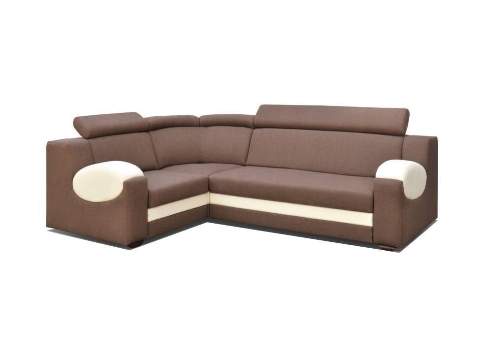Rohová sedací souprava Amber (hnědá + krémová) (L) | HezkyNabytek