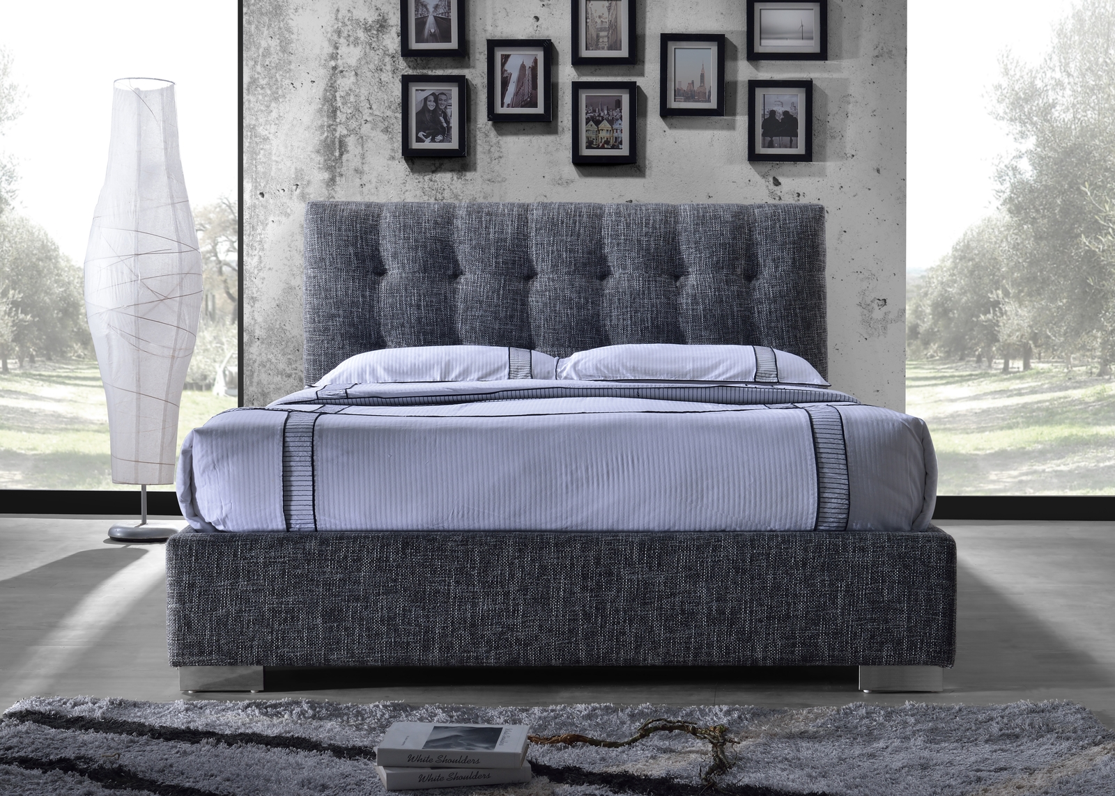 Manželská postel 160 cm Ragnar šedá (s roštem) | HezkyNabytek